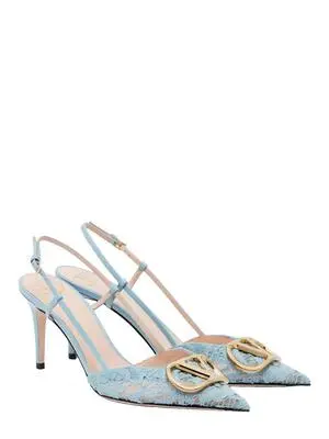 VALENTINO Valentino Garavani Vlogo Lace Slingback Pumps