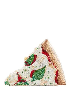 Judith Leiber Pizza Margherita Embellished Clutch - Multicoloured