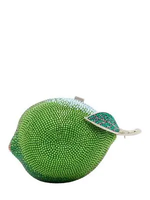 Judith Leiber Citron Lime Embellished Clutch - Green