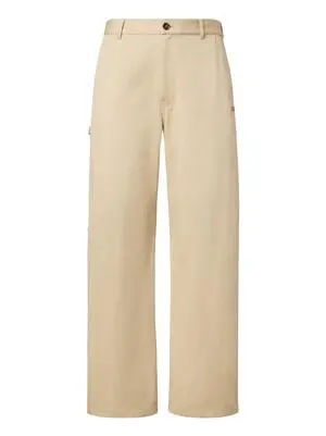 Loewe Double L Cotton Twill Wide-leg Pants - Beige