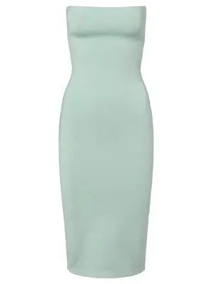 Jacquemus Sera Strapless Piqué Midi Dress - Green