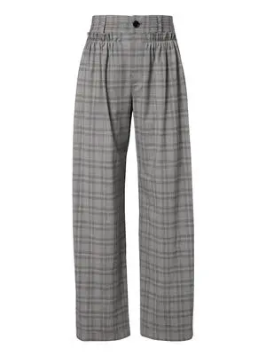 Isabel Marant Étoile Mayera Checked Wool-blend Wide-leg Trousers - Grey