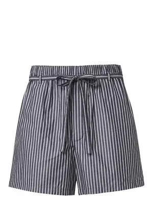 Saint Laurent Striped Cotton Poplin Shorts - Black