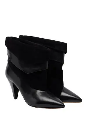 Isabel Marant Étoile Lyone Leather And Suede Ankle Boots - Black