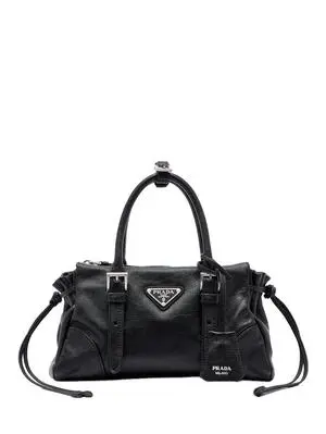 Prada Karin Small Leather Top-handle Bag - Black