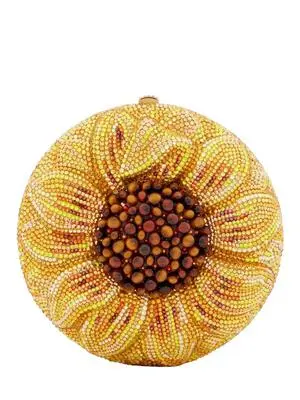 Judith Leiber Judith Leiber Couture Sunflower Soleil Embellished Clutch Orange