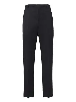 Saint Laurent Wool Gabardine Straight Leg Trousers - Blue