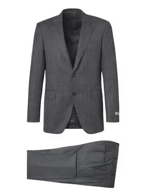 Canali Chalk Stripe Wool Suit - Grey