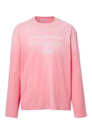 Acne Studios 1996 Logo Cotton-blend Jersey T-shirt - Pink