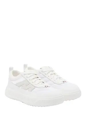 Moncler Altive Leather-trimmed Platform Sneakers - White