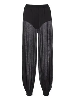 Simkhai Flora Sheer Knit Balloon Pants - Black
