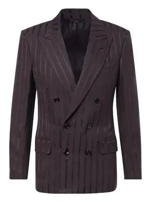 TOM FORD Striped Jacquard Blazer - Grey