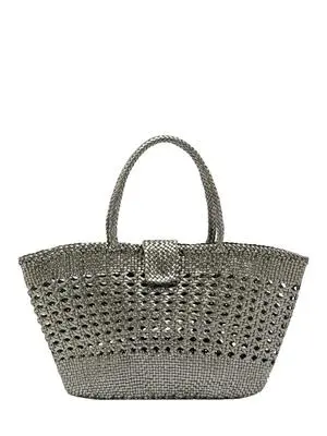 Rixo X Dragon Diffusion Lucine Leather Tote Bag - Silver
