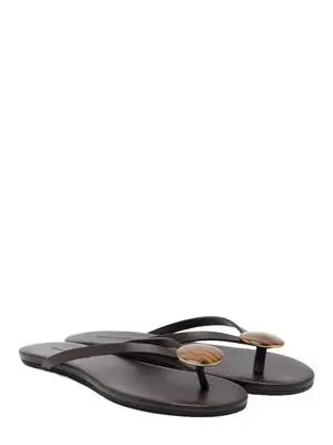 Christopher Esber Aura Quartz Leather Thong Sandals - Brown