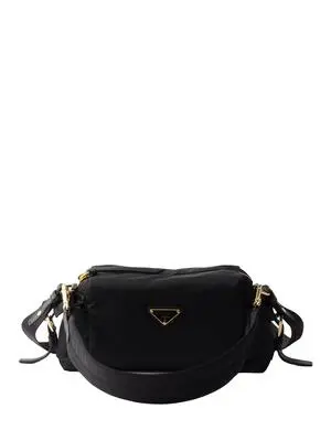 Prada Small Re-nylon And Leather Shoulder Bag - Black