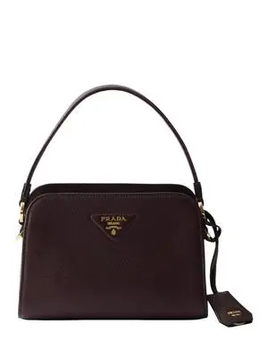 Prada Leather Mini Handbag - Brown