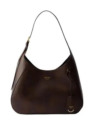 Prada Boogie Large Leather Bag - Brown
