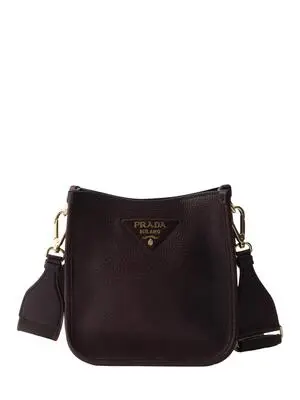 Prada Mini Leather Shoulder Bag - Brown