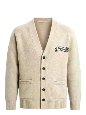 Dsquared2 Logo-patch Cardigan - Neutrals