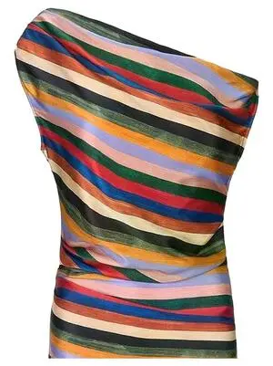 Staud Phare Striped Silk Maxi Dress - Black