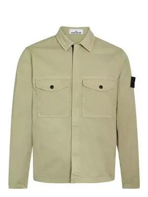 Stone Island Compass-patch Pocket-detail Shirt - Green
