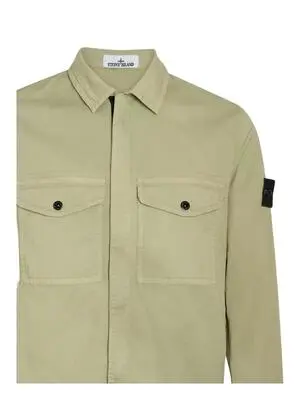 Stone Island Compass-patch Pocket-detail Shirt - Green