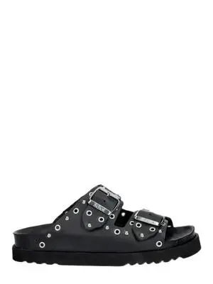 DR. SCHOLL'S SHOES Beatriz Ring Eyelet Embellished Slides - Black