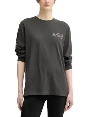 P.E Nation Logo-print Long-sleeve T-shirt - Grey