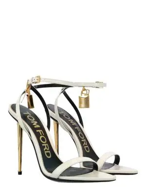 TOM FORD Lock-pendant Stiletto-heel Sandals - Neutrals