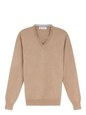 Brunello Cucinelli V-neck Knitted Sweater - Neutrals