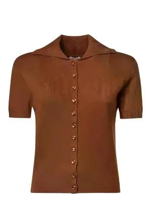 Magda Butrym Button-up Short-sleeve Cardigan - Brown