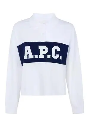 A.p.c. Long-sleeve Logo Patch Polo Shirt - White