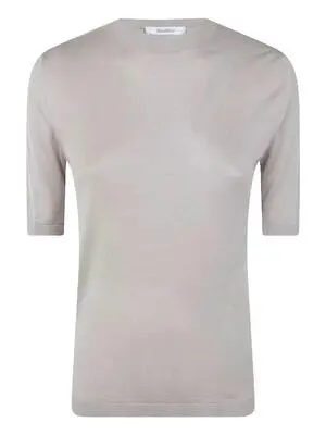 Max Mara Mxm Aceti Short-sleeve Sweater - Neutrals