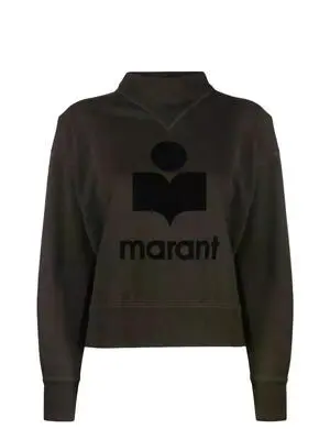 MARANT ETOILE Moby Flocked Logo Sweatshirt - Brown
