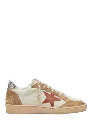 GOLDEN GOOSE Ball Star Sneakers In Cream Leather With Contrasting Details - Neutrals