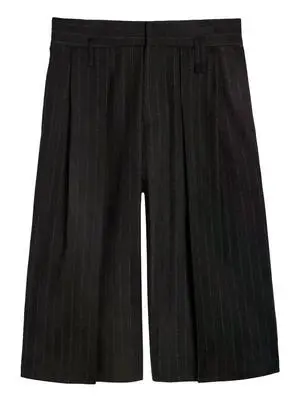 Simone Rocha Pinstriped Wide-leg Shorts - Black