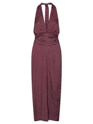 ROTATE BY BIRGER CHRISTENSEN Halterneck Polka Dot Maxi Dress - Red