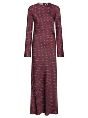 ROTATE BY BIRGER CHRISTENSEN Dot Satin Maxi Dress - Red