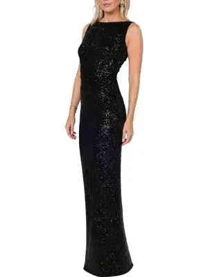 ROSERRY Kylie Sequin-embellished Sleeveless Maxi Dress - Black