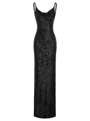ROSERRY Margot Sequin-embellished Maxi Dress - Black