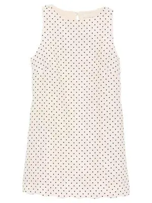 Faithfull The Brand Faithfull Iria Polka-Dot Mini Dress Neutrals