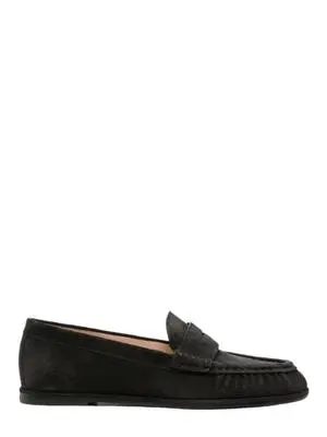 STUART WEITZMAN Suede Slip-on Loafers - Black
