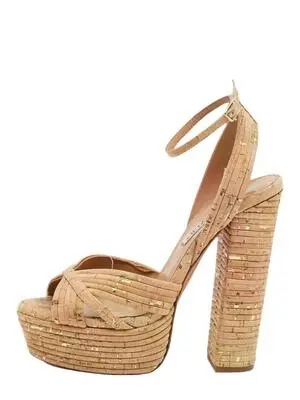 AQUAZZURA Sundance Platform Sandals - Neutrals