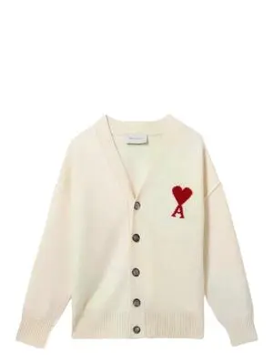 AMI Paris De Coeur Cardigan - Neutrals