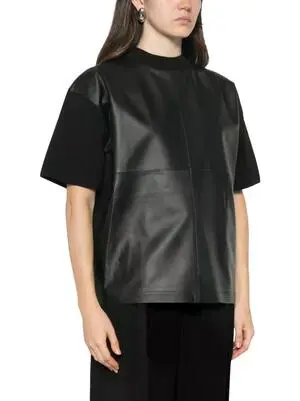 Max Mara Leather T-shirt - Black
