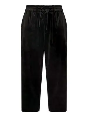 Y3 Velvet Drawstring-waist Trousers - Black