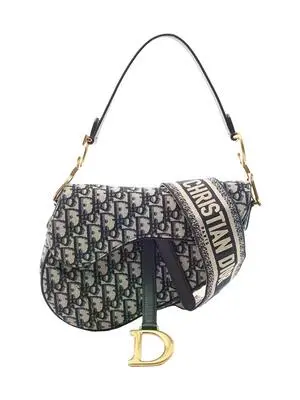 Dior Oblique Canvas Saddle Bag Shoulder Bag - Blue