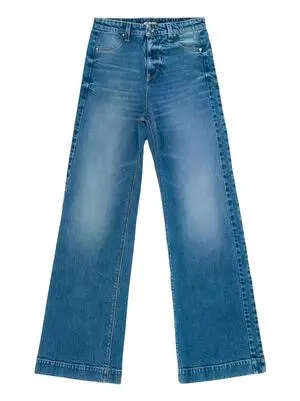 HTC LOS ANGELES Stonewashed Flared Jeans - Blue