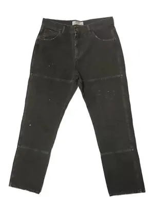 HTC LOS ANGELES Stonewashed Panelled Jeans - Grey