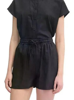 GAUDI Linen Drawstring Shorts - Black